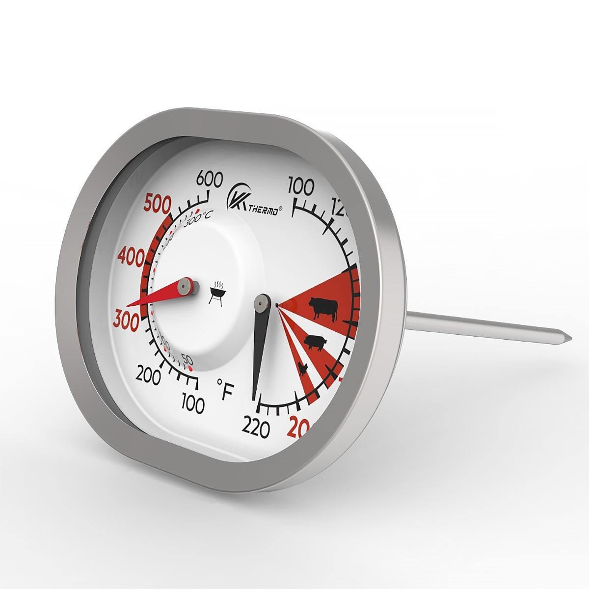 KT-Thermo B-4R 2.25-inch Dial Meat Thermometer: Dual-Pointer ...