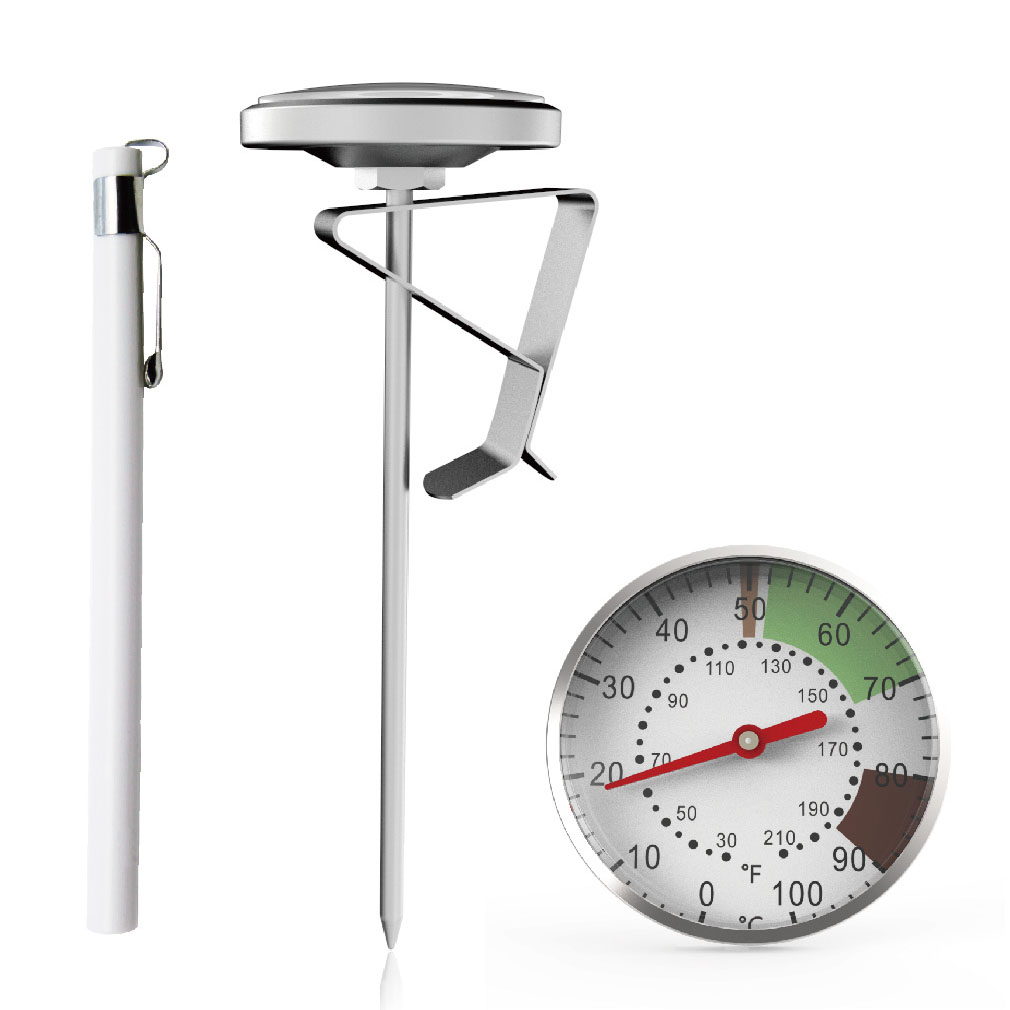 KT-Thermo B-2C Stainless Steel Milk Coffee Thermometer: 1 3/8-inch Dial ...