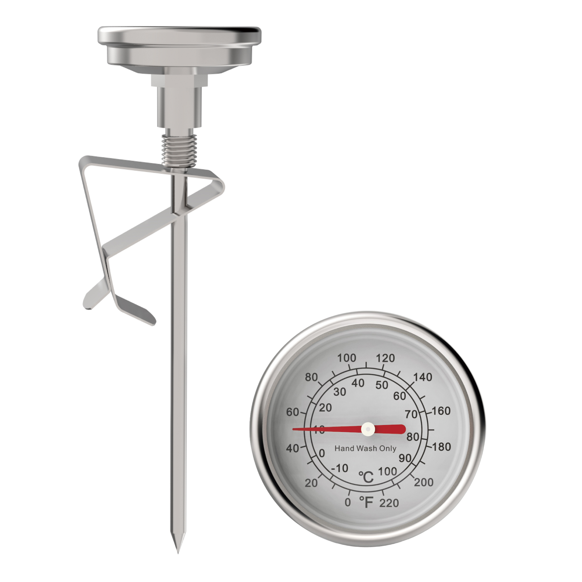 KT-Thermo B-1N Stainless Steel Milk Thermometer with 1.5-inch Dial