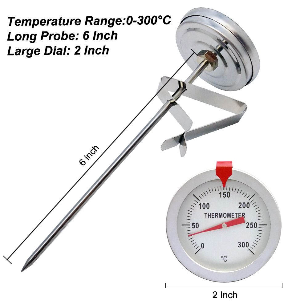 KT Thermo 2.5-Inch Large Dial NSF Stainless Steel Candy Thermometer ...