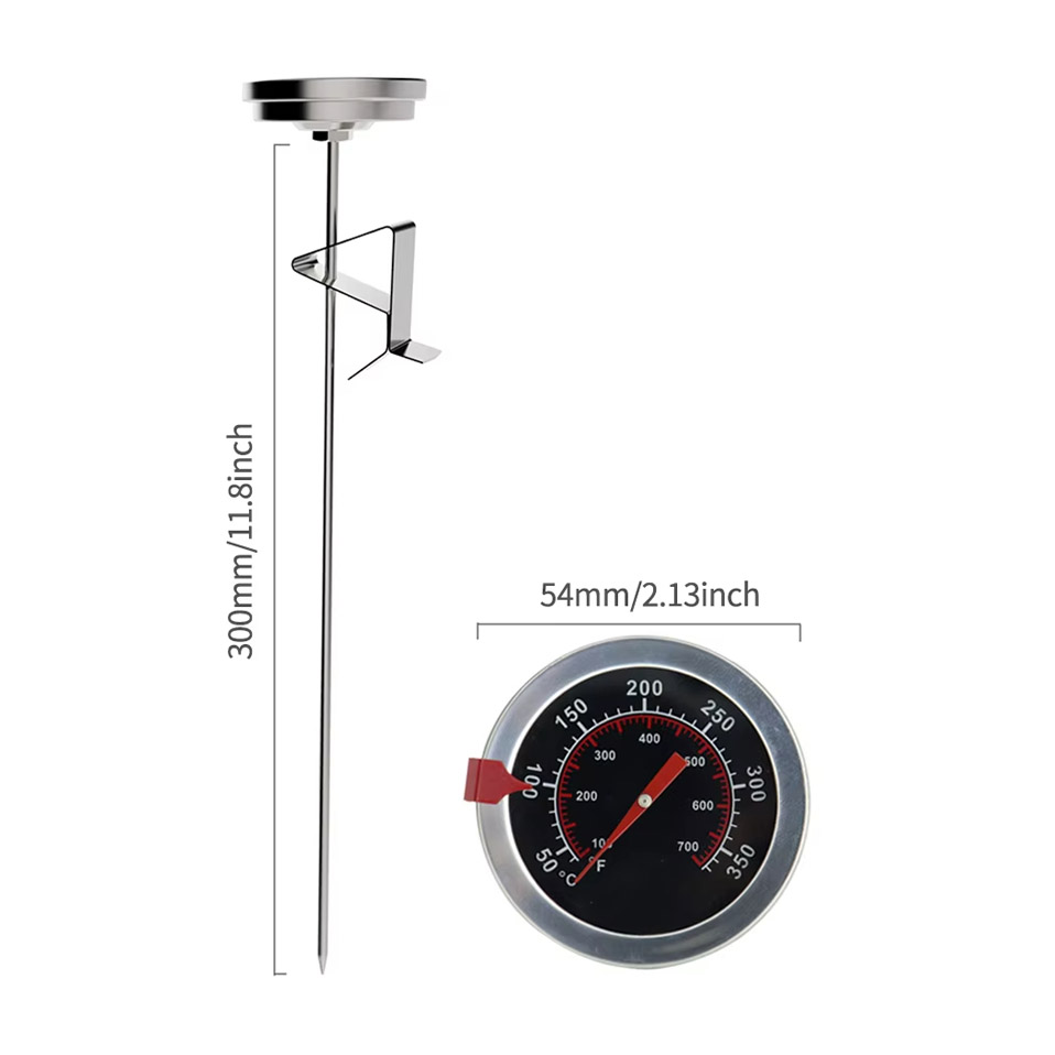 KT Thermo High-Temperature Oil Thermometer, 50-350°C/100-700°F Dual ...