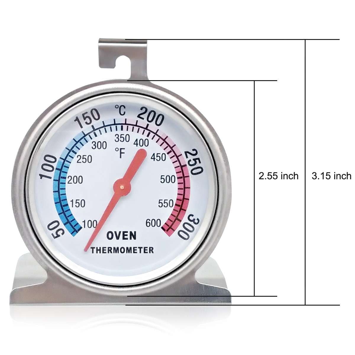 KT Thermo Large Dial Oven Thermometer, 2.55-Inch Color-Coded Display ...