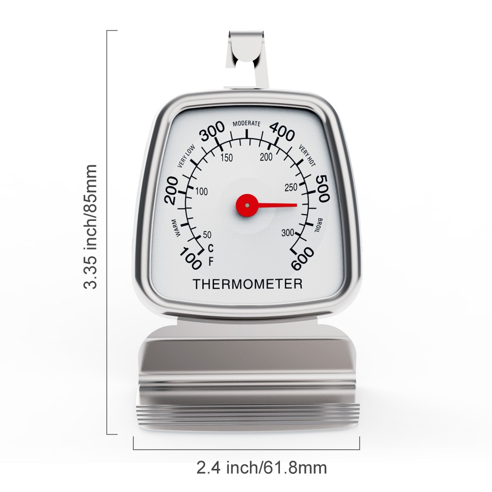 KT Thermo Z-4 Square Freezer Thermometer, Compact Stainless Steel ...