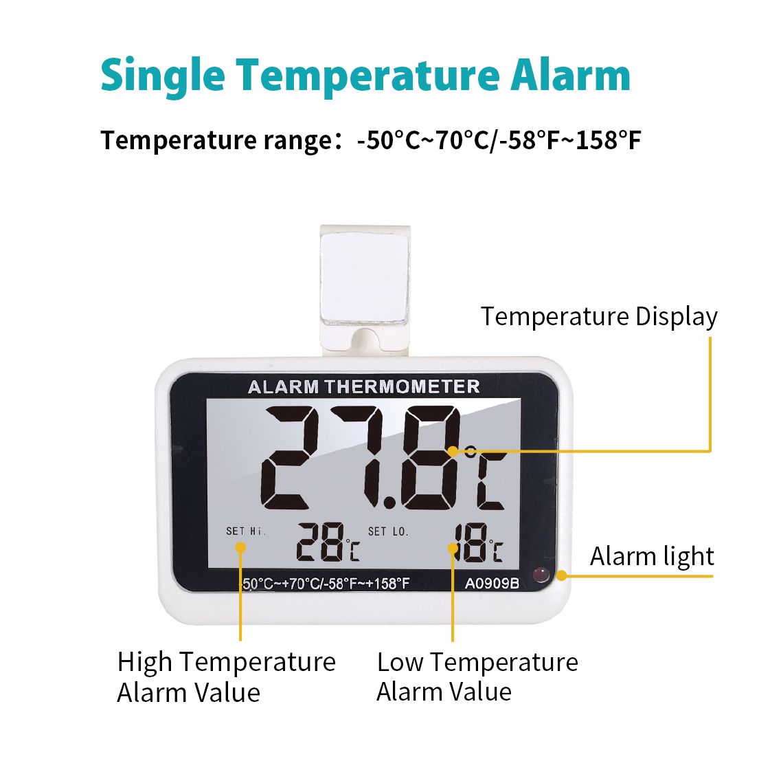 KT Thermo THE875316131: High-Low Temperature Alarm Digital Thermometer ...