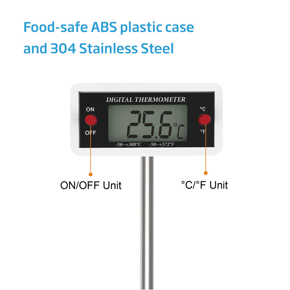 KT Thermo E-45 Digital Milk Thermometer featuring an LCD Display, 180 ...