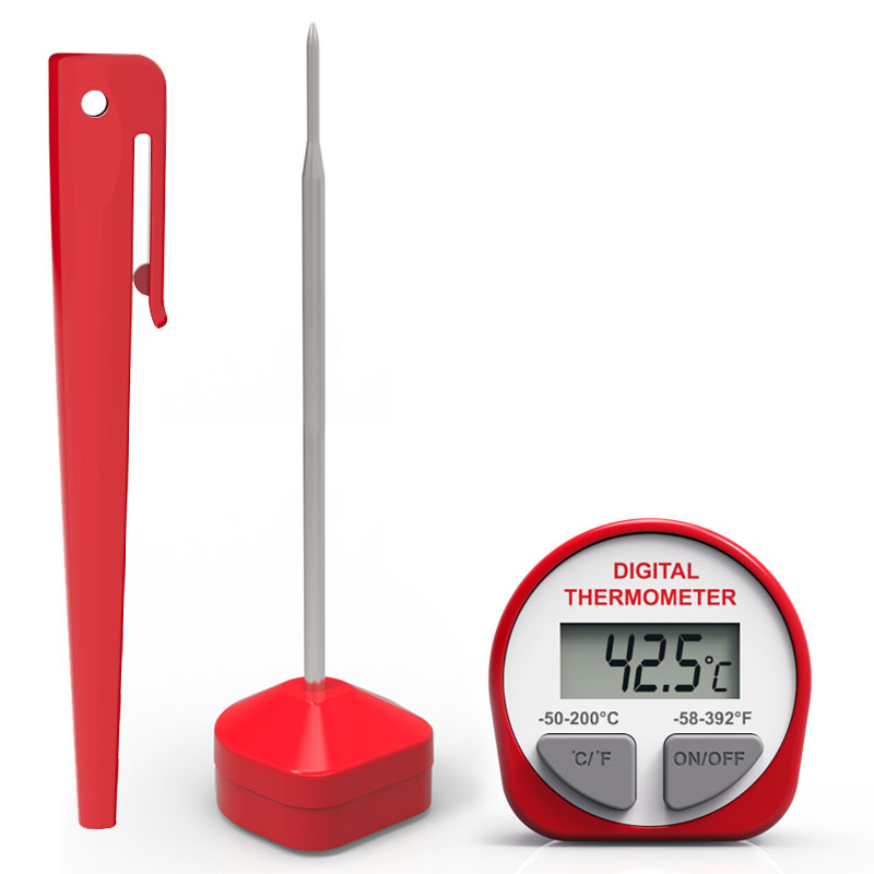 KT Thermo E-31B Instant-Read Digital Milk Thermometer, Stylish Red ...