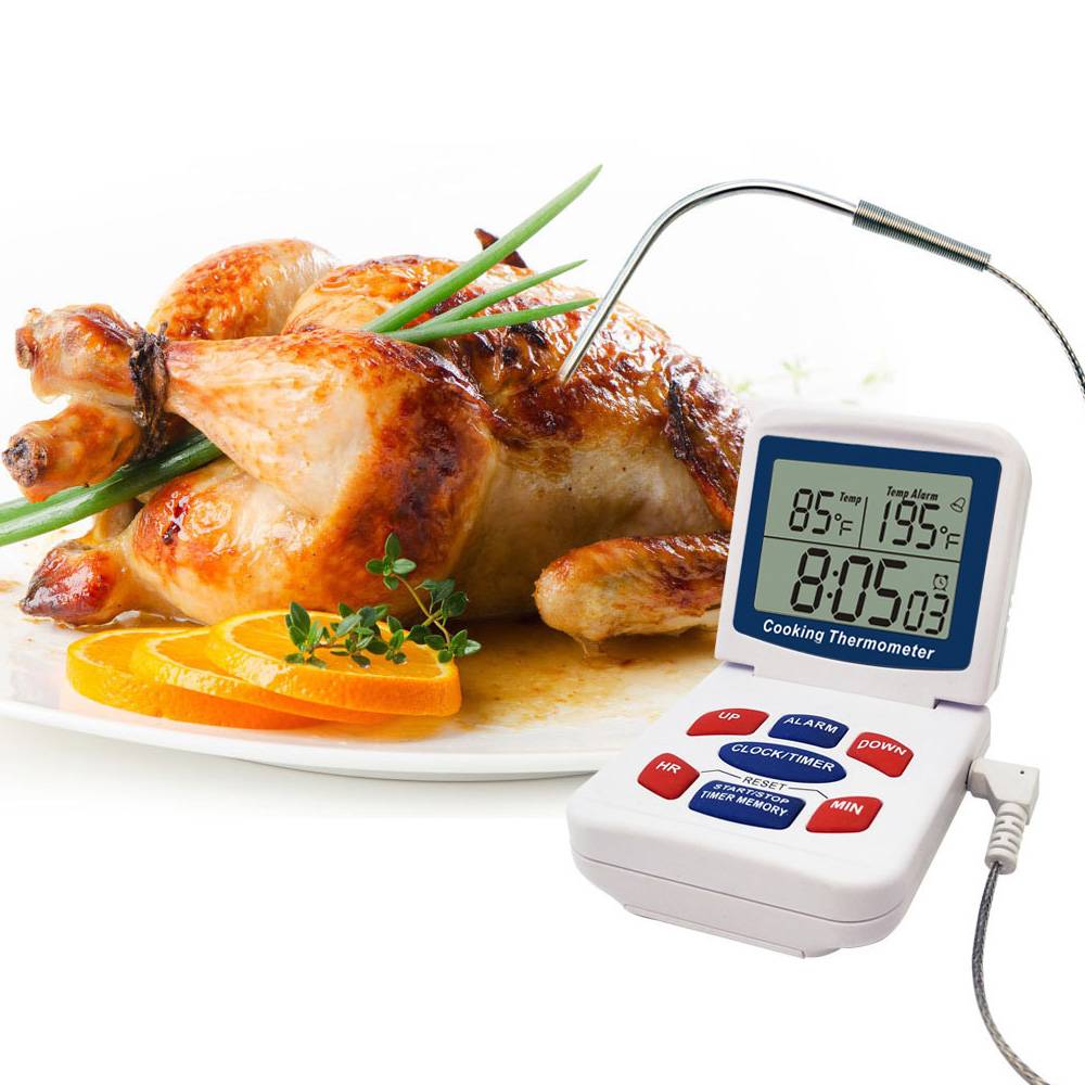 KT Thermo E-131 Digital Wired Probe Cooking Thermometer with Timer for ...