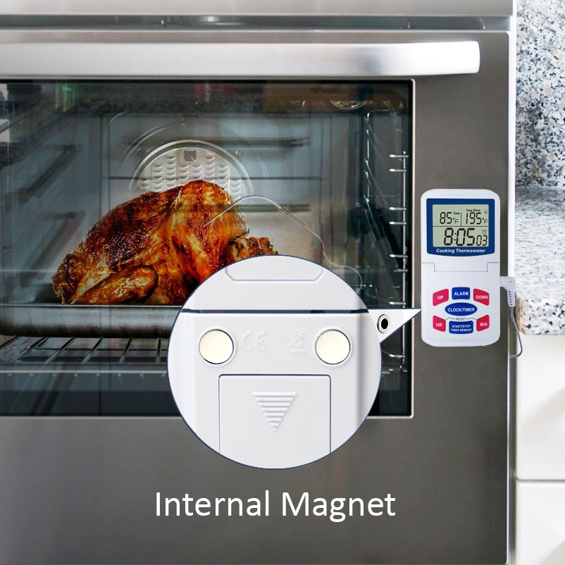 KT Thermo E-131 Digital Wired Probe Cooking Thermometer with Timer for ...