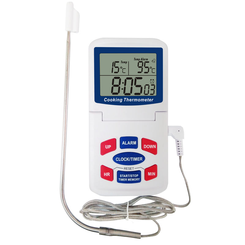 KT Thermo E-131 Digital Wired Probe Cooking Thermometer with Timer for ...