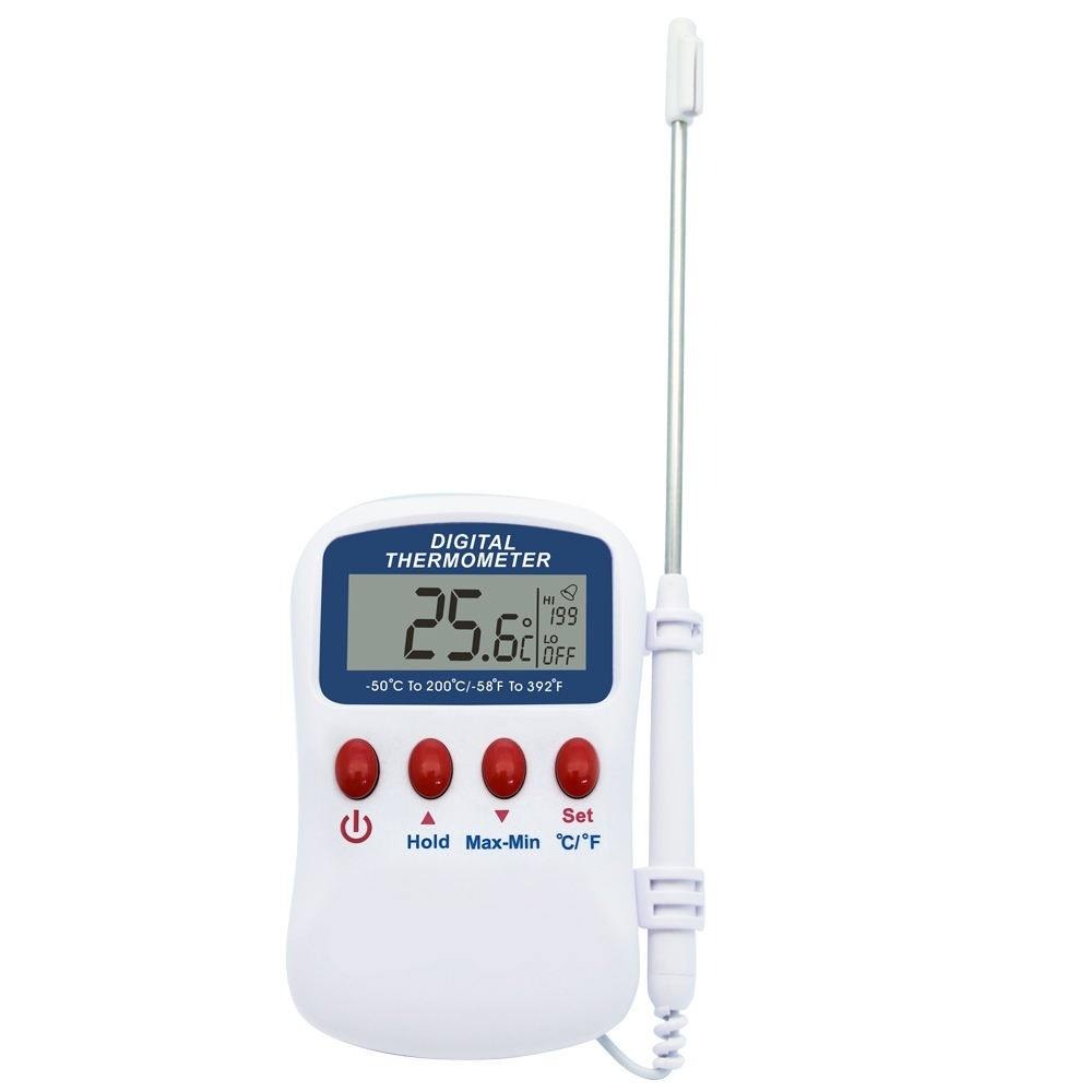 KT Thermo E-132 Digital Thermometer Offers Long Cable, Alarm, and ...