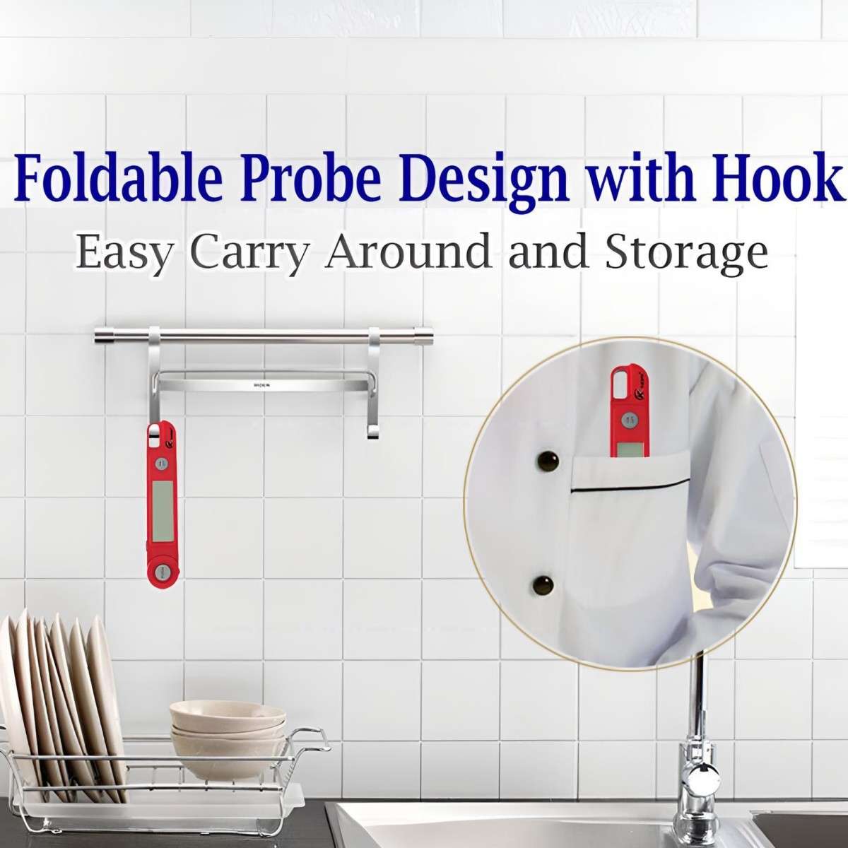 KT Thermo E-134: Red Digital Thermometer with 180° Adjustment Angle ...