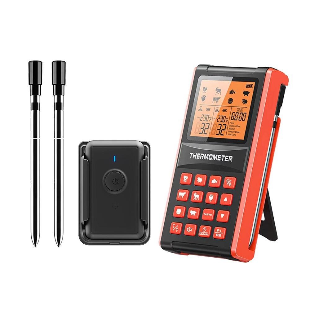 KT Thermo Wireless BBQ Thermometer with App, 500FT Range & Built-In Screen