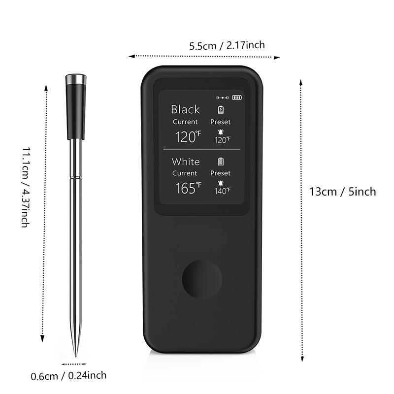 KT Thermo Bluetooth Meat Thermometer with 2 Probes, 100Hr Battery ...