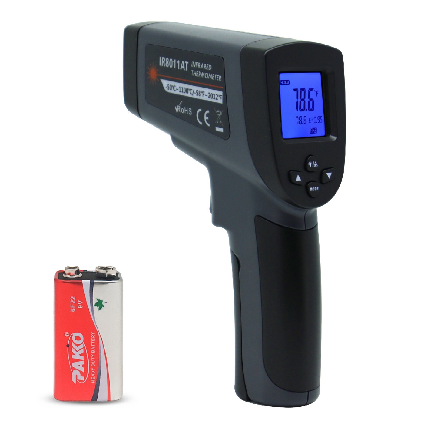 KT Thermo Industrial Thermometer with High/Low Temp Alarm, Laser ...