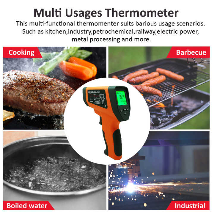 KT Thermo Digital Industrial Thermometer with Dual Laser Positioning ...