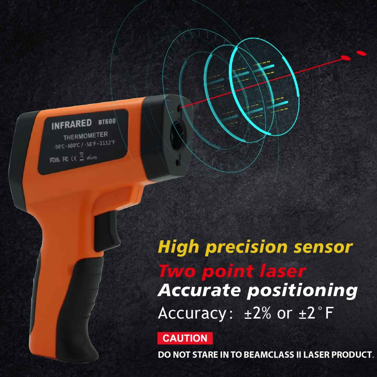 KT Thermo Digital Industrial Thermometer with Dual Laser Positioning ...