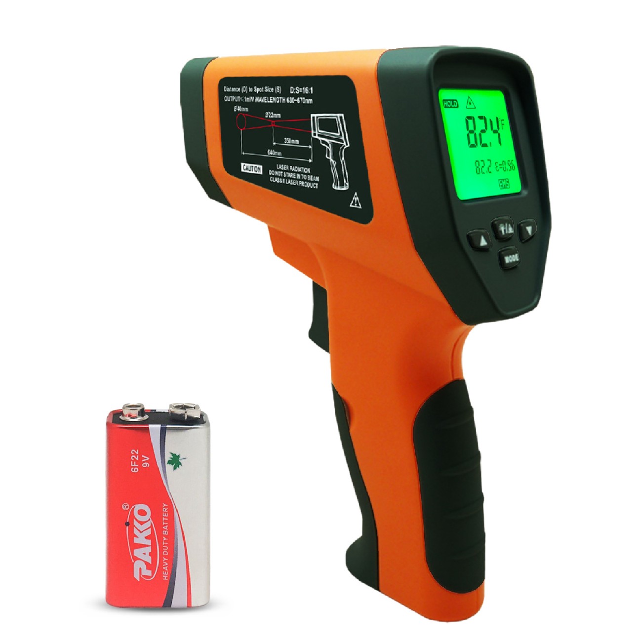 KT Thermo Infrared Thermometer Gun with Laser Pointer, -58°F to 1382°F ...