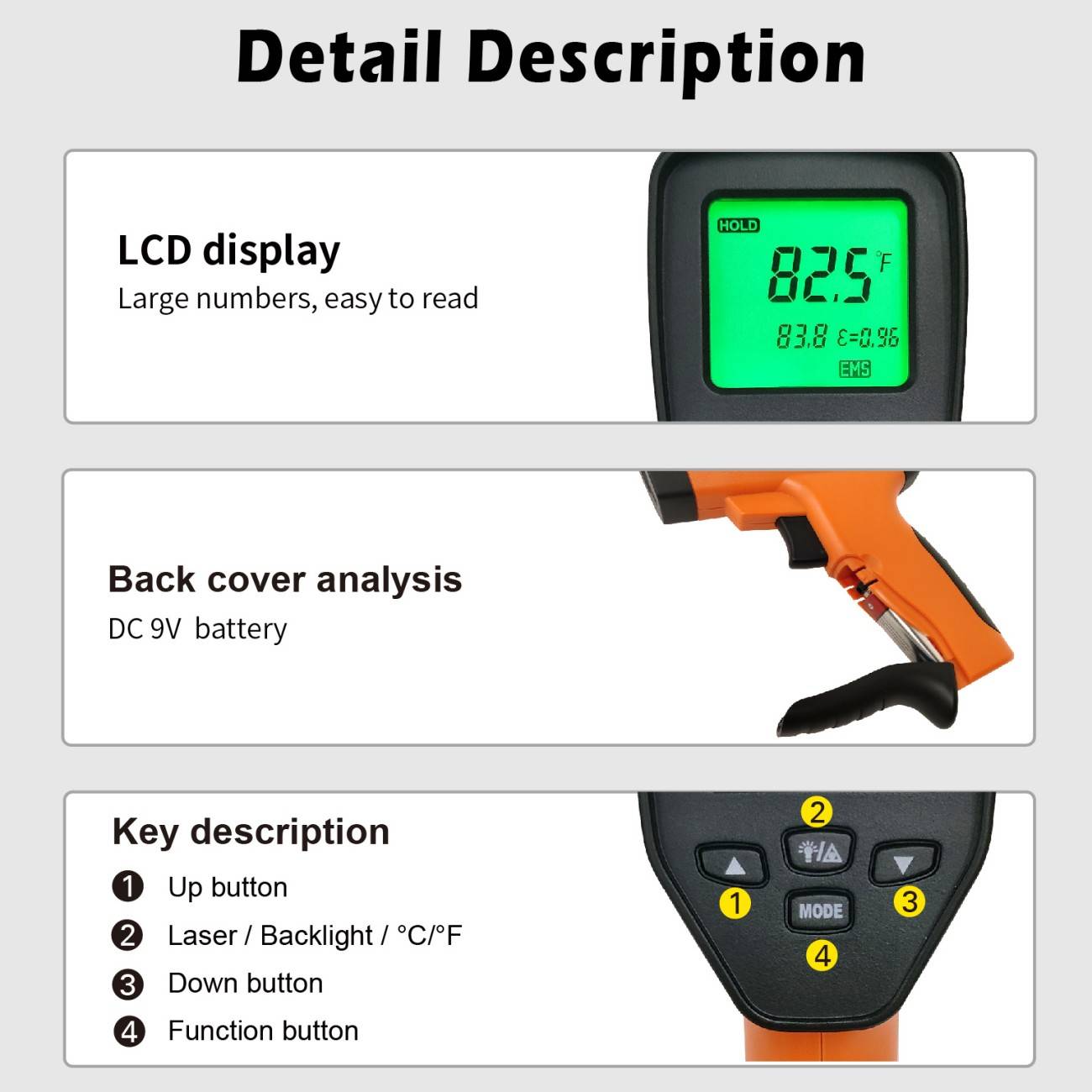 KT Thermo Digital Industrial Thermometer with Dual Laser Positioning ...