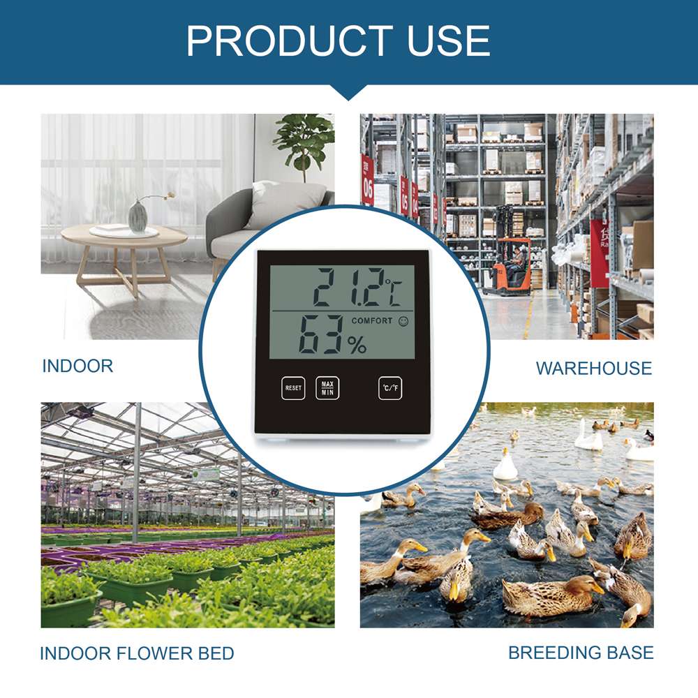 KT Thermo E-59B Digital LCD Indoor Temperature & Humidity Meter with ...