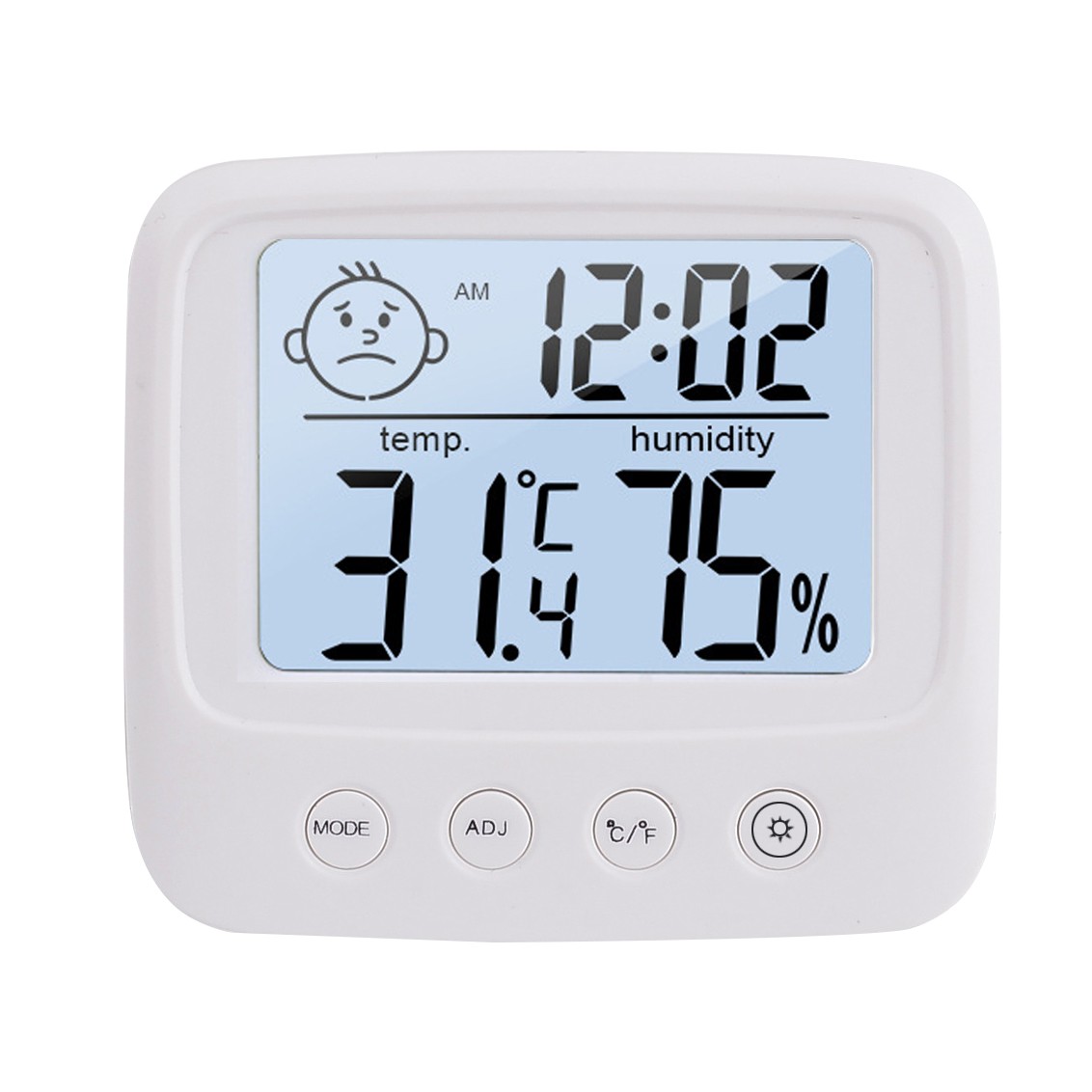 KT Thermo Emoticon Indoor Thermometer with Backlight and Time Display ...