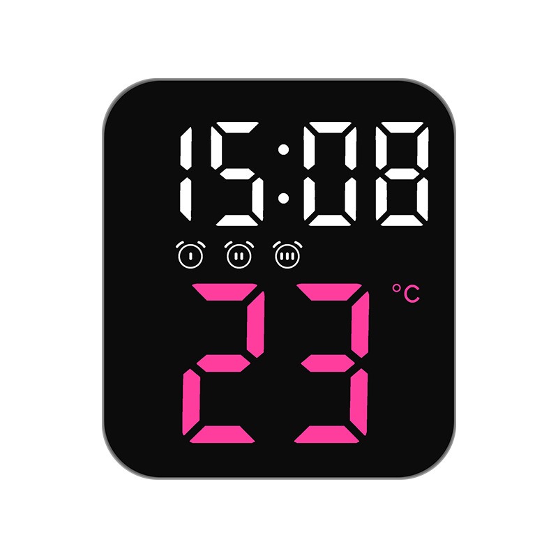 KT Thermo Digital Alarm Wall Clock for Bedrooms with Temperature ...