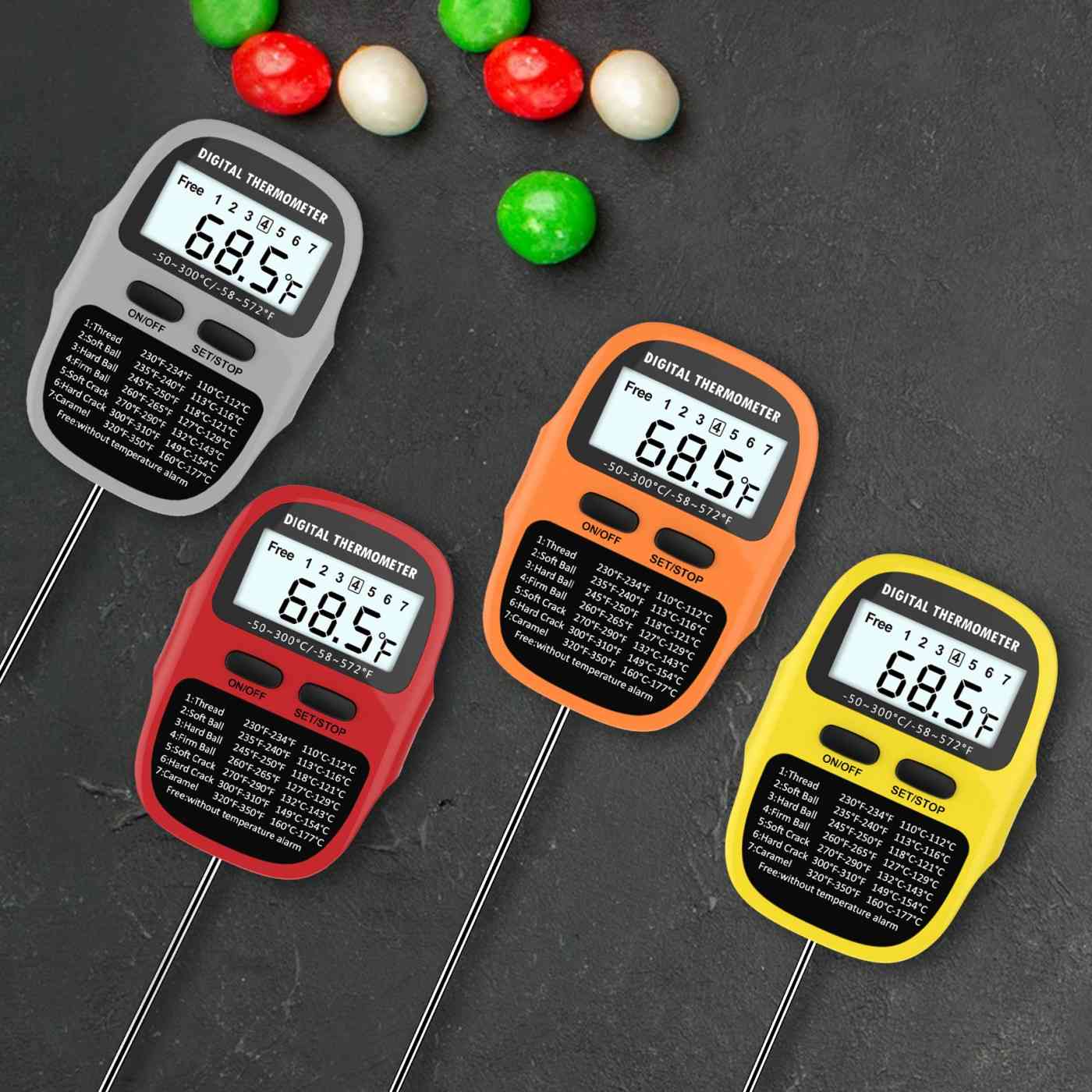 KT Thermo Digital Candy Thermometer with 9.4-Inch Long Probe and ...