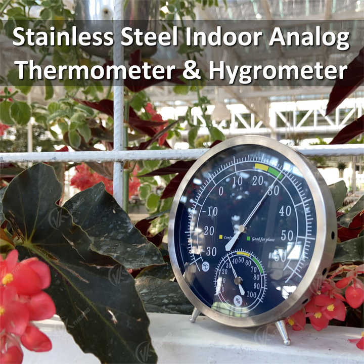 KT Thermo X-52 Stainless Steel Indoor Analog Thermometer & Hygrometer ...