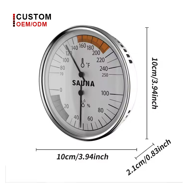 KT Thermo 3.94-Inch Sauna Thermometer & Hygrometer, Premium Stainless ...