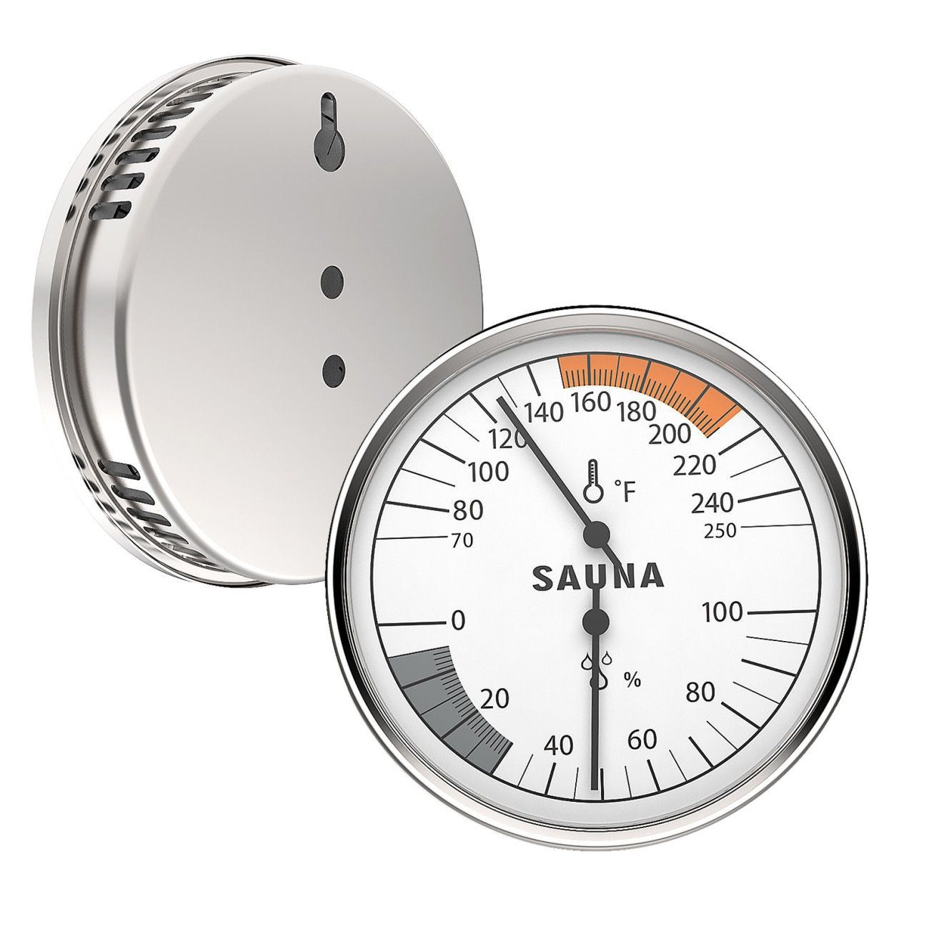KT Thermo 3.94-Inch Sauna Thermometer & Hygrometer, Premium Stainless ...