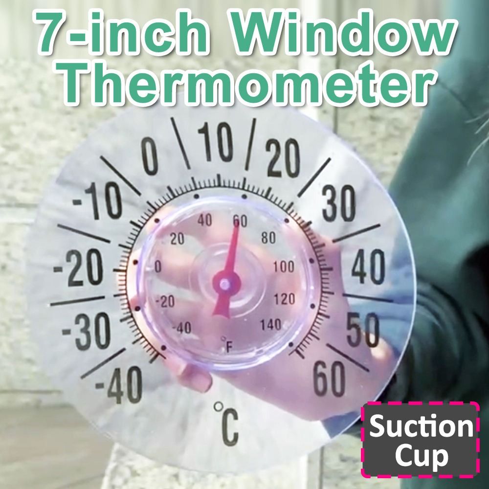 KT Thermo 7-Inch Window Thermometer with Transparent Dial and Suction ...