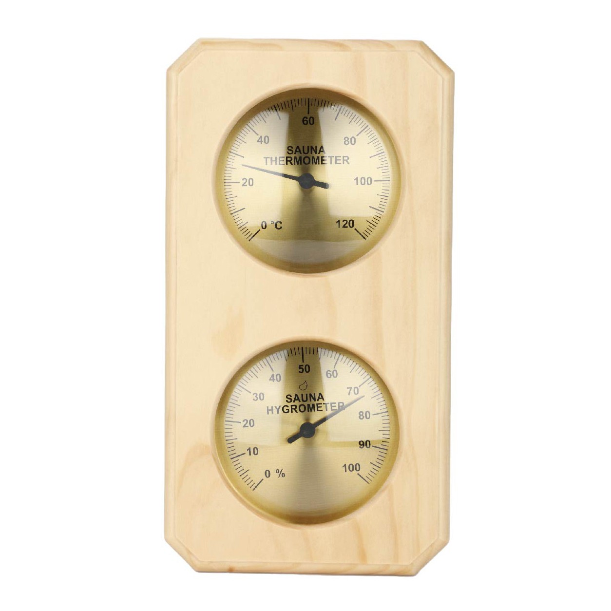 KT Thermo 135mm Wooden Sauna Thermometer & Hygrometer, Dual Mechanical ...