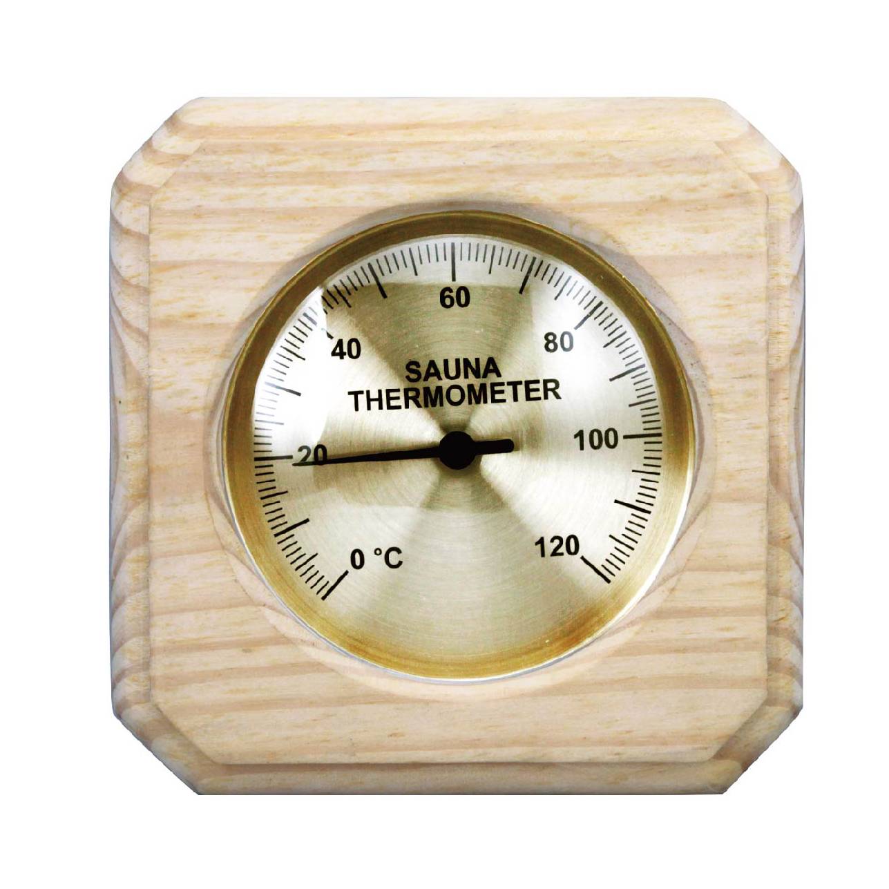 KT Thermo Wooden Frame Sauna Hygrometer, Mechanical Temperature and Humidity Monitoring for Saunas