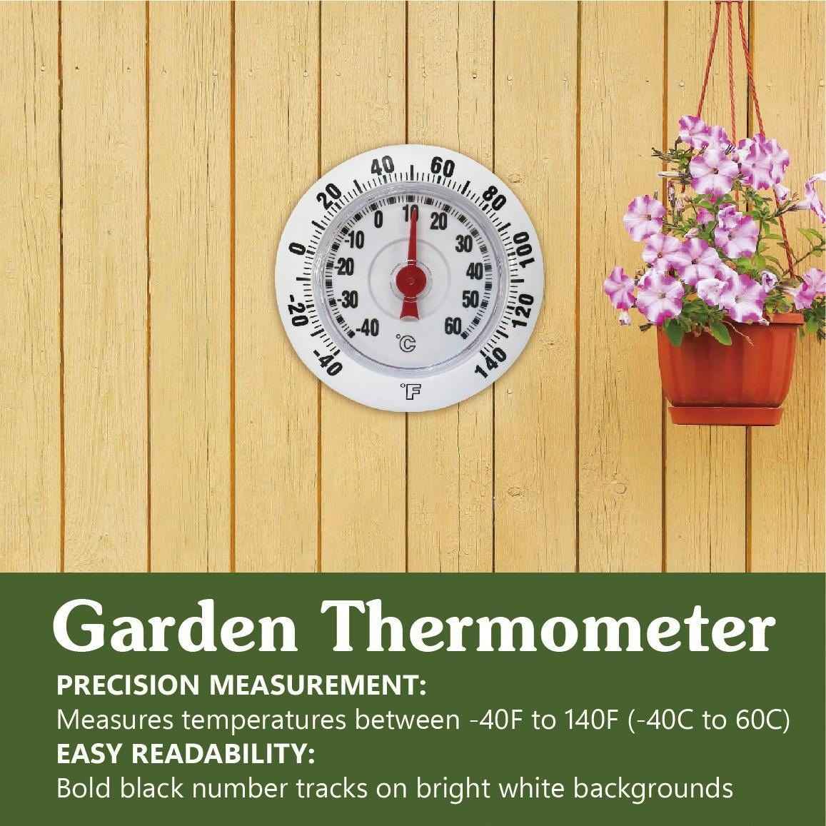 KT Thermo 5-Inch Outdoor Garden Thermometer with 360° Rotation and ...