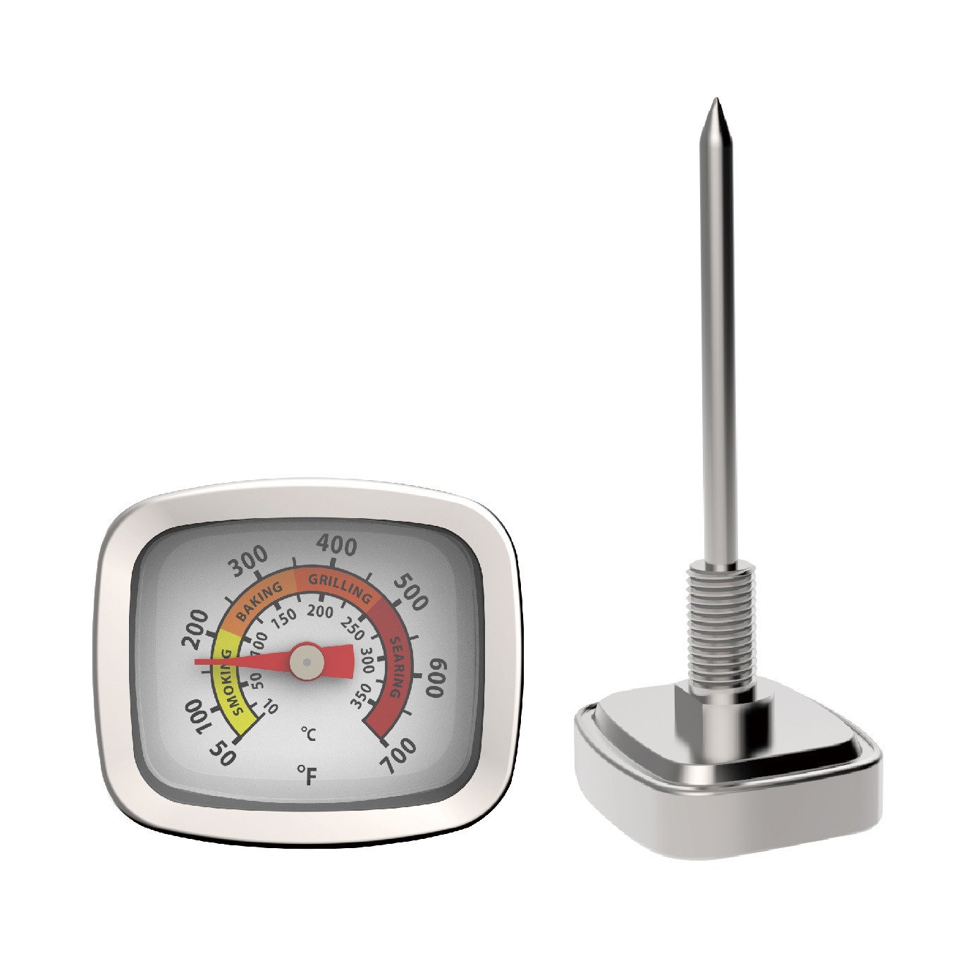 KT Thermo Rectangular Compact Grill Temperature Gauge, Essential Tool ...