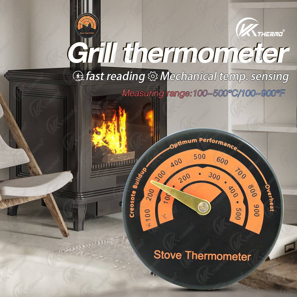 KT Thermo Wood Stove Thermometer, Magnetic Design with Ceramic Panel ...