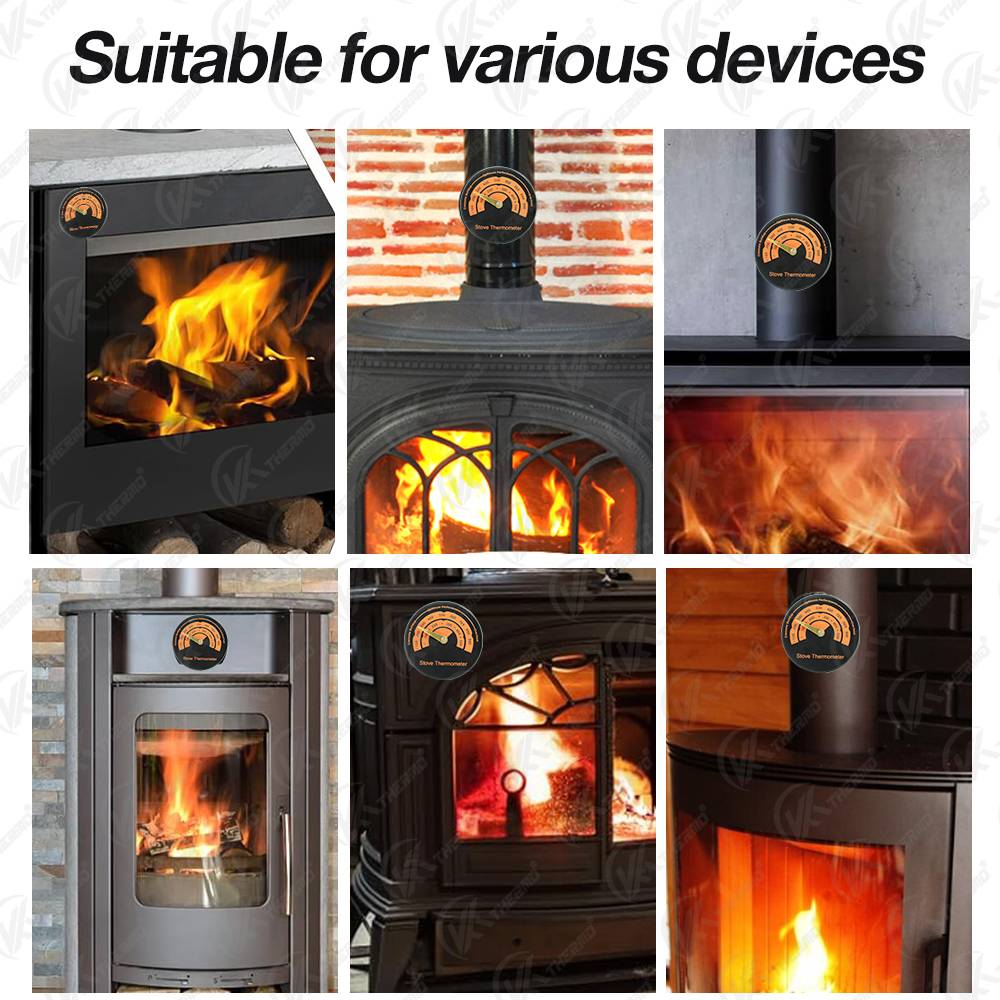 KT Thermo Wood Stove Thermometer, Magnetic Design with Ceramic Panel ...
