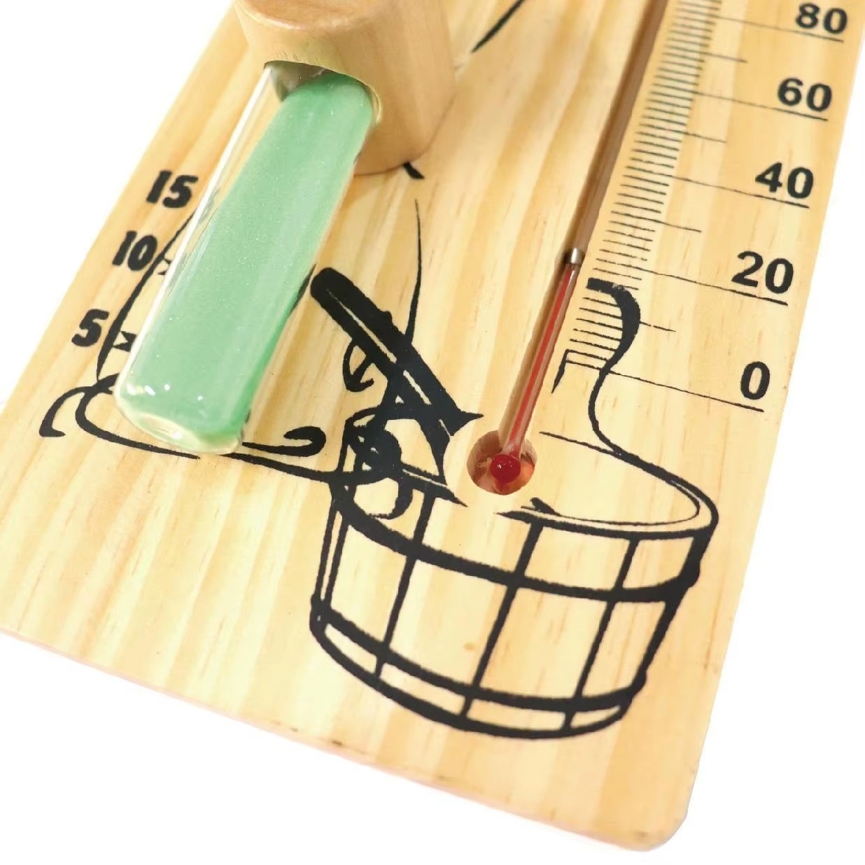 2 in 1 Sauna Thermometer with Hourglass Timer – Wooden 15-Minute Sand ...