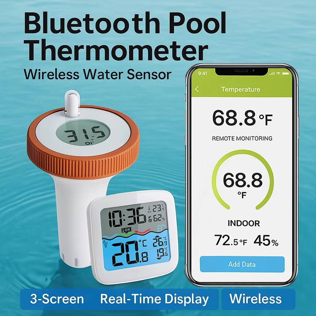IPX7 Wireless Pool Thermometer – Floating Easy Read Design for Spas ...
