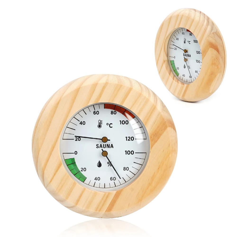 2 in 1 Sauna Thermometer with Hourglass Timer – Wooden 15-Minute Sand ...