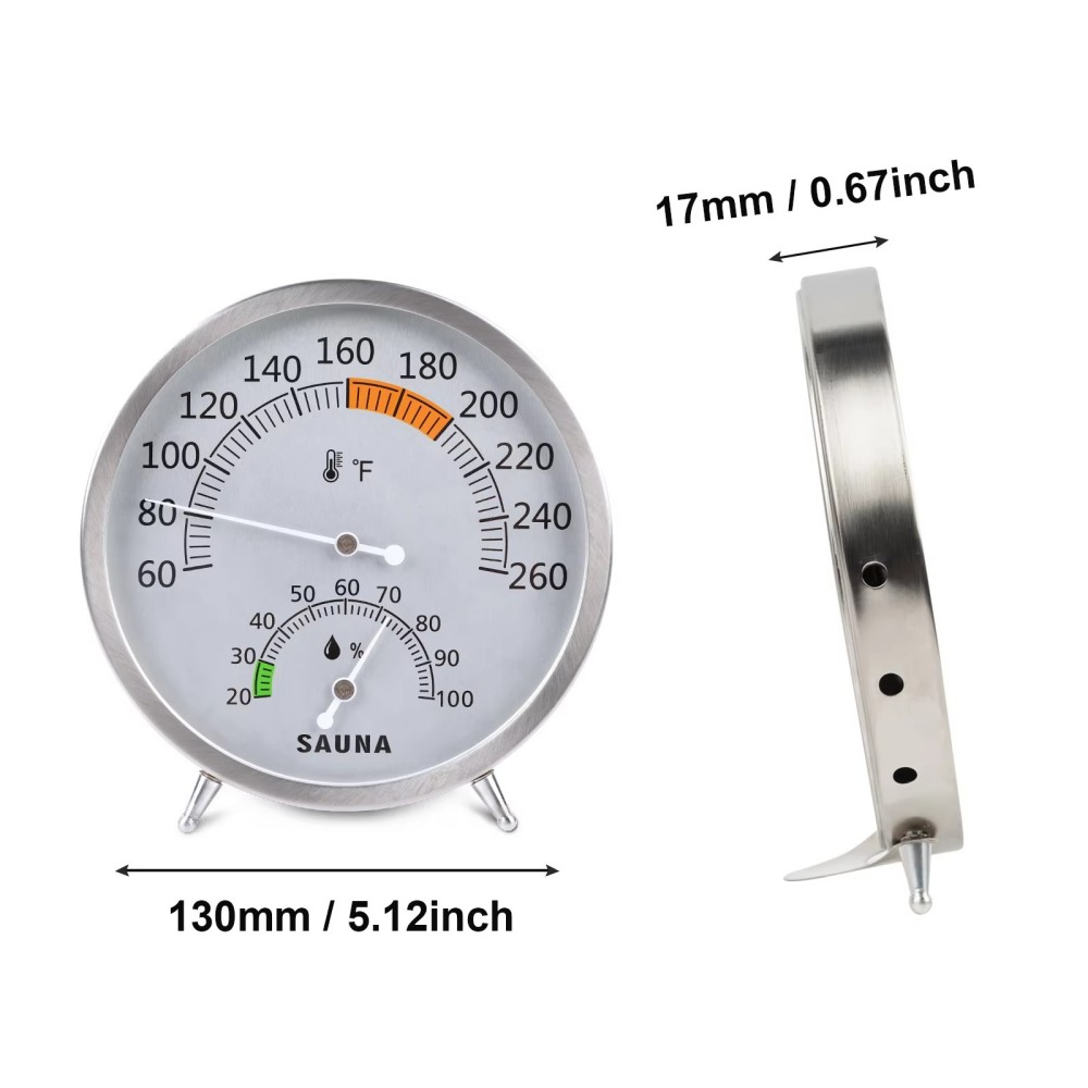 KT Thermo X52 Analog Hygrometer for Indoor – Stainless Steel ...