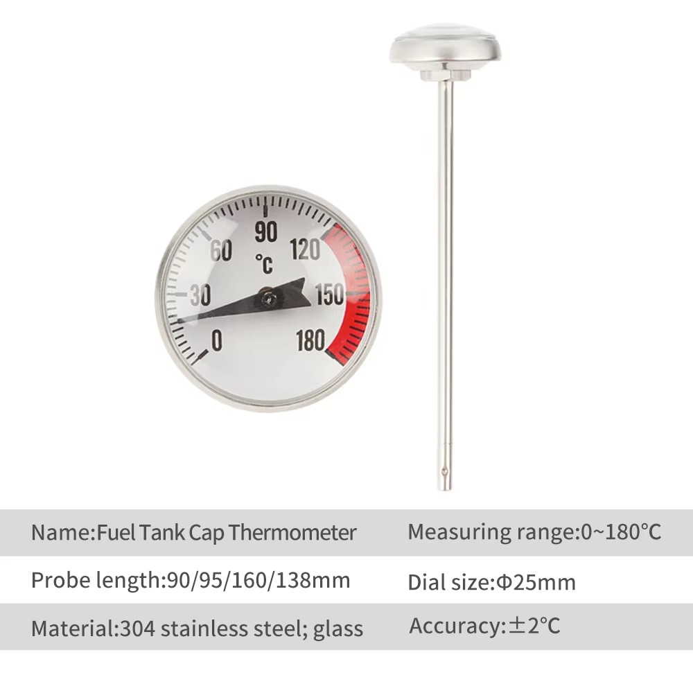 Fuel Tank Cap Thermometer – 160mm Probe Length, OEM Wholesale