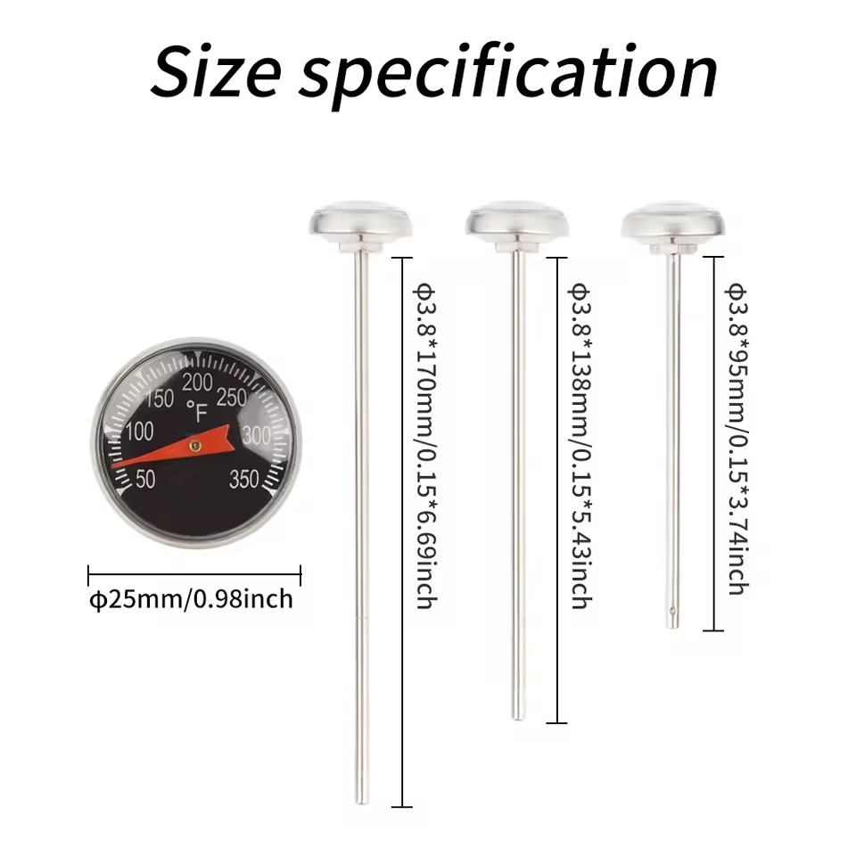 Fuel Tank Thermometer 50-350°F – 25mm Black Dial Gauge, OEM Wholesale