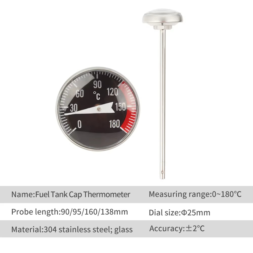 Classic Motorcycle Temperature Gauge – 304 SS 160mm Probe, B2B Manufacturer