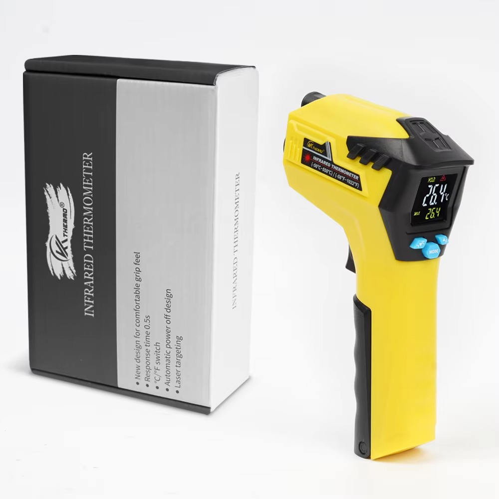 KT Thermo Industrial Temperature Meter with Adjustable Emissivity & Max ...