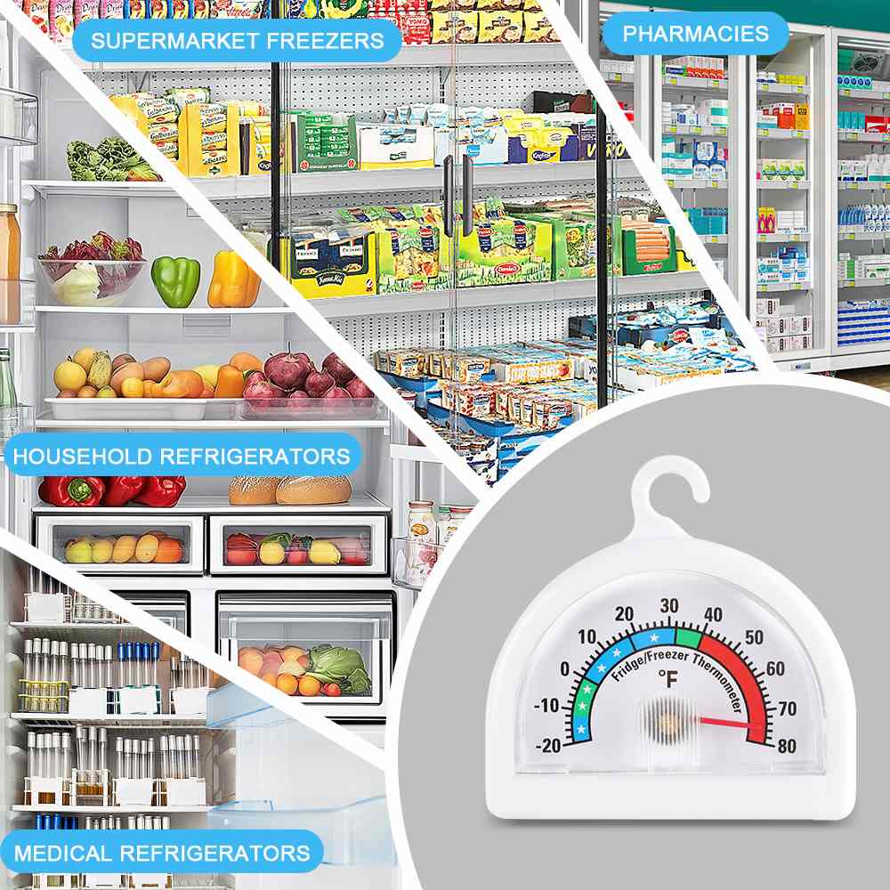 KT Thermo X17 Mini Fridge Thermometer – Small Hanging Design, No Battery