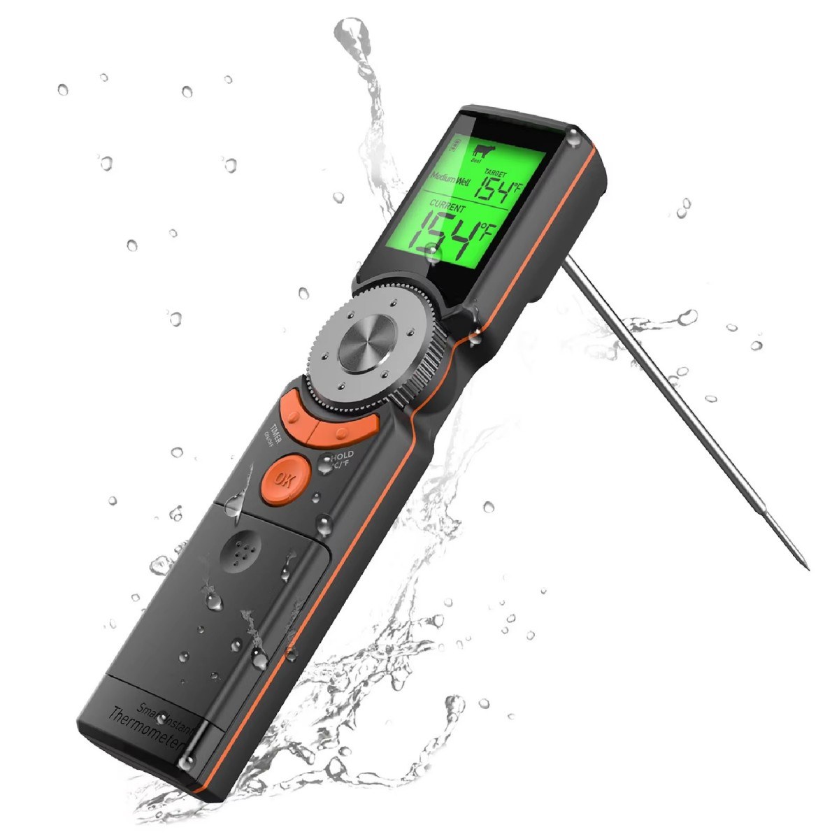 Smart Instant Digital Meat Thermometer with Foldable Probe & Multi ...