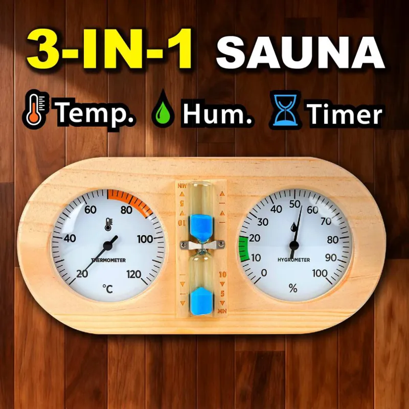 Wholesale 3-in-1 Wooden Sauna Thermo-Hygrometer X63CK4501
